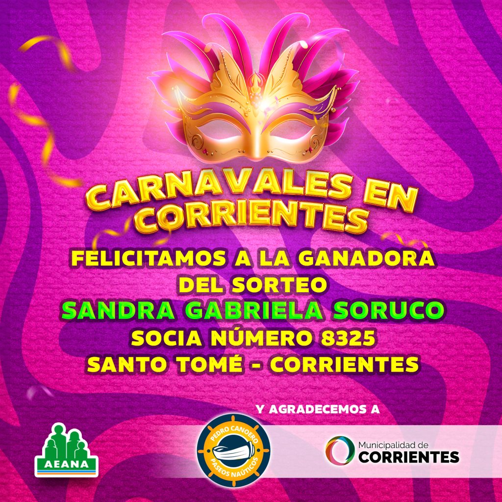 Ganadores del sorteo de Carnavales - AEANA Ganadores del sorteo de Carnavales - AEANA